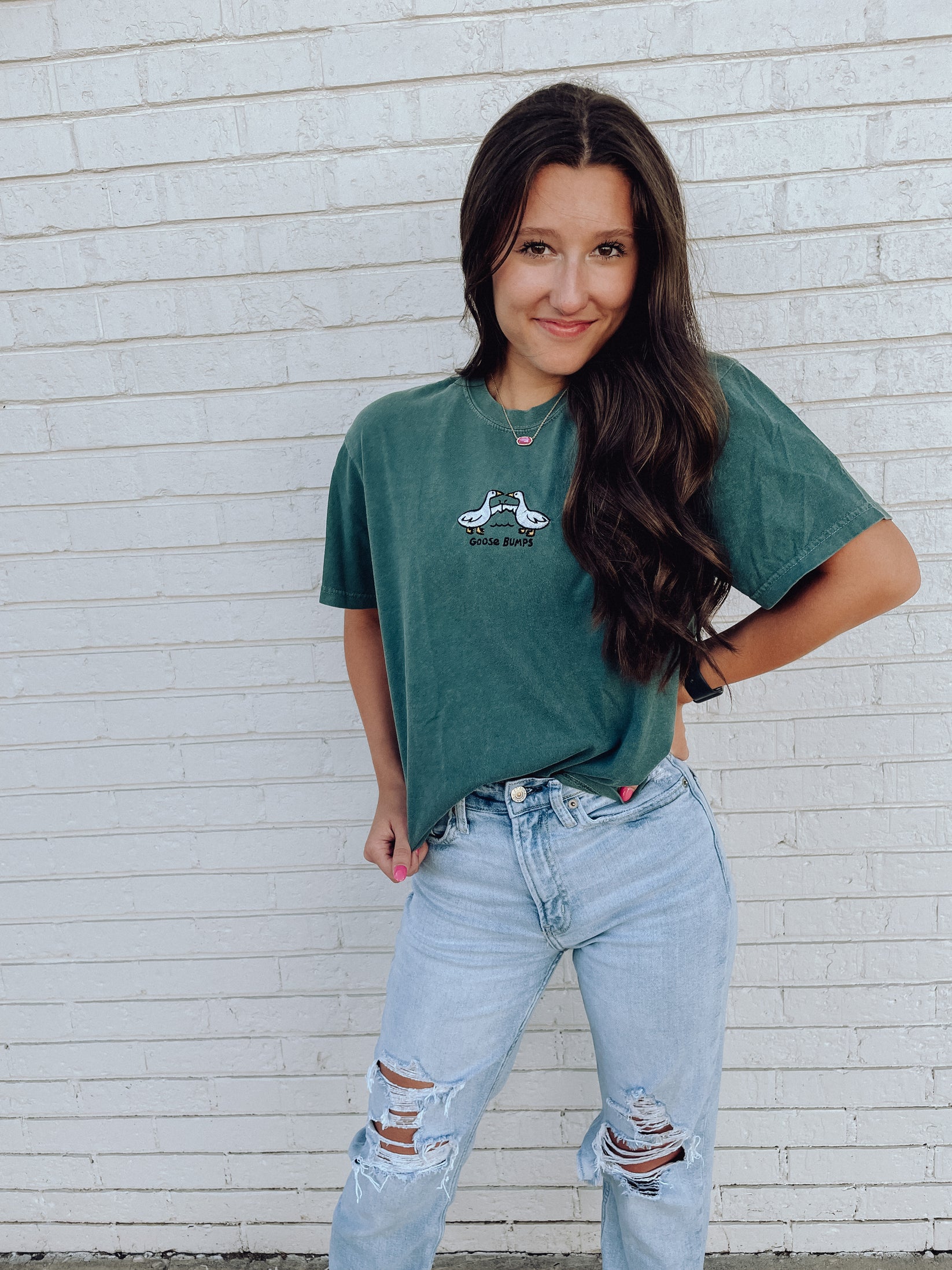 Goose Bumps Embroidered Tee – TEES by Taylor